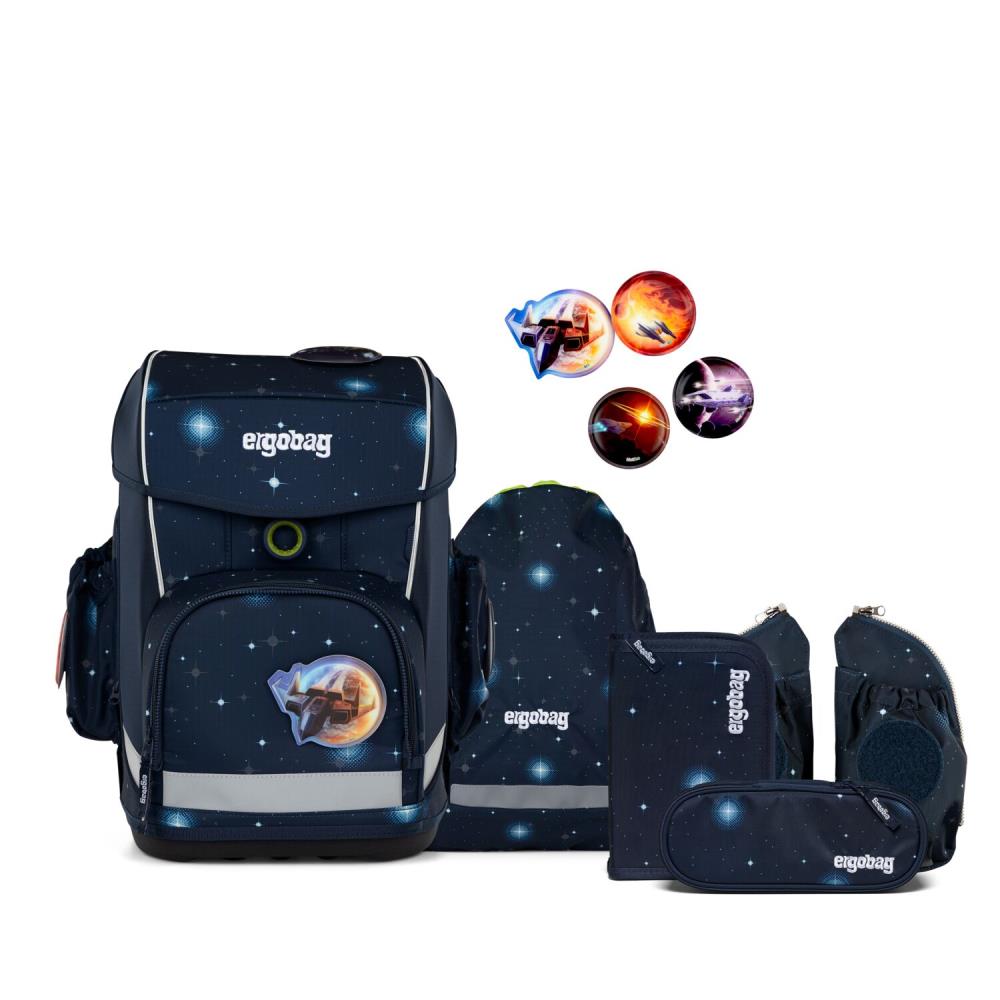 Ergobag Cubo Light KoBärnikus Galaxy Glow Edition Schulranzen Set 6tlg